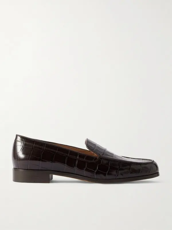 EMME PARSONS Danielle Croc-effect Leather Loafers