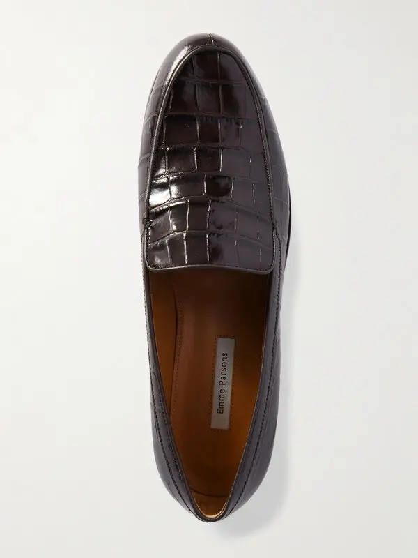 EMME PARSONS Danielle Croc-effect Leather Loafers
