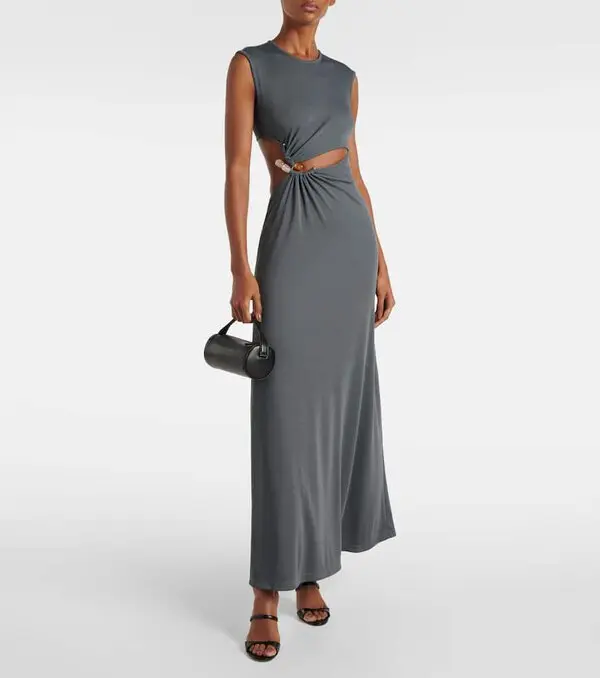 Christopher Esber Concave Stone Maxi Dress - Grey