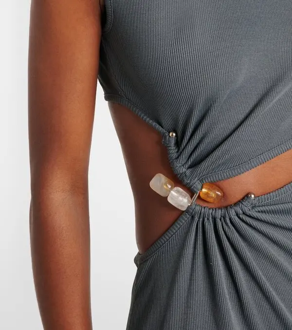 Christopher Esber Concave Stone Maxi Dress - Grey