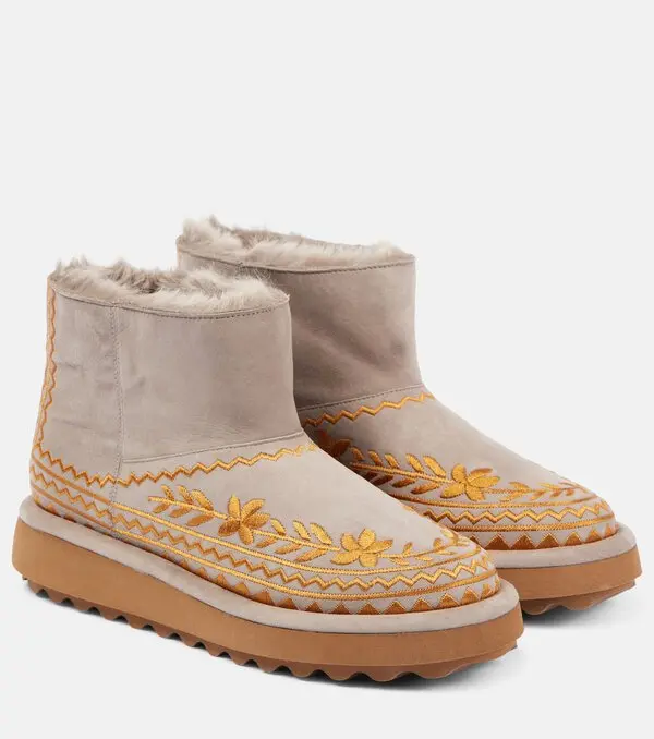 Clergerie Zarina Shearling-lined Snow Boots - Grey