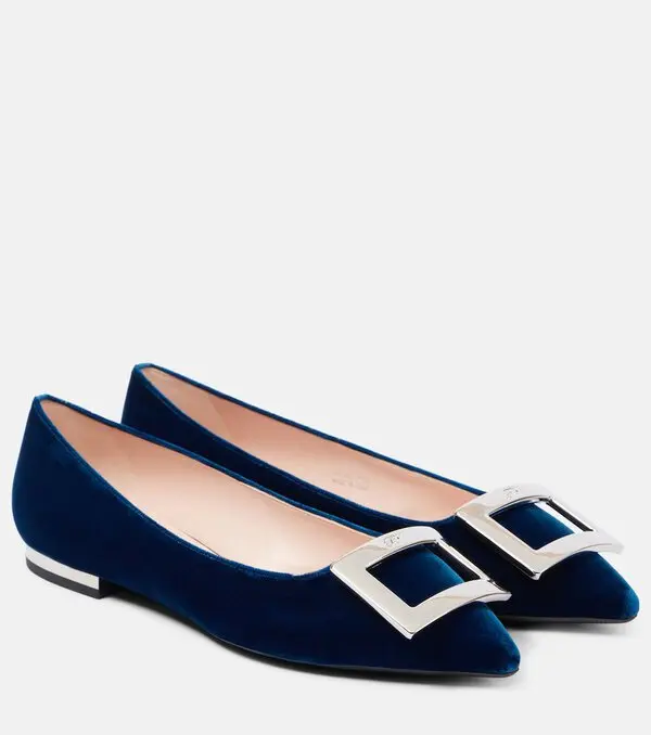 ROGER VIVIER Velvet Ballet Flats - Blue