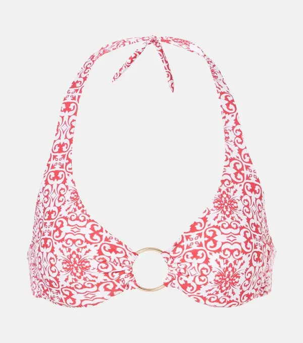 Melissa Odabash Brussels Ring-detail Bikini Top - Red