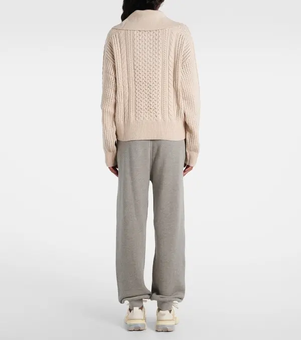 Varley Camello Cable-knit Half-zip Sweater