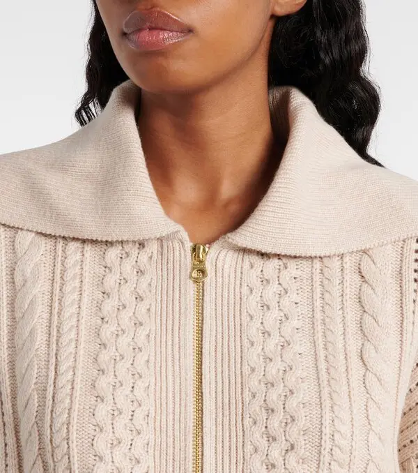 Varley Camello Cable-knit Half-zip Sweater