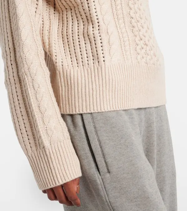 Varley Camello Cable-knit Half-zip Sweater