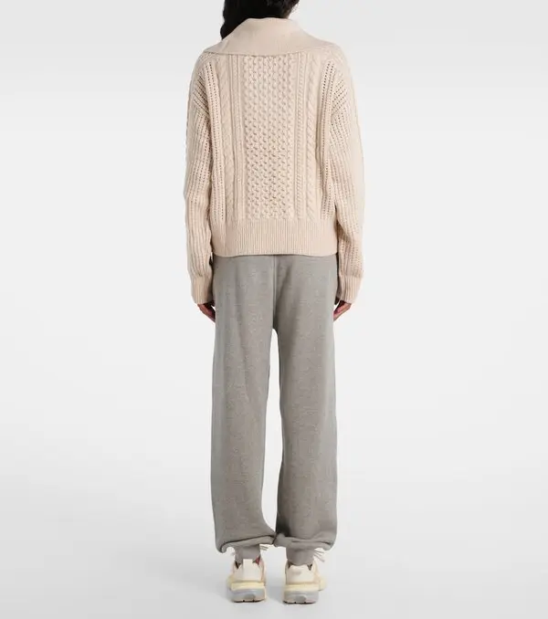 Varley Camello Cable-knit Half-zip Sweater - Beige