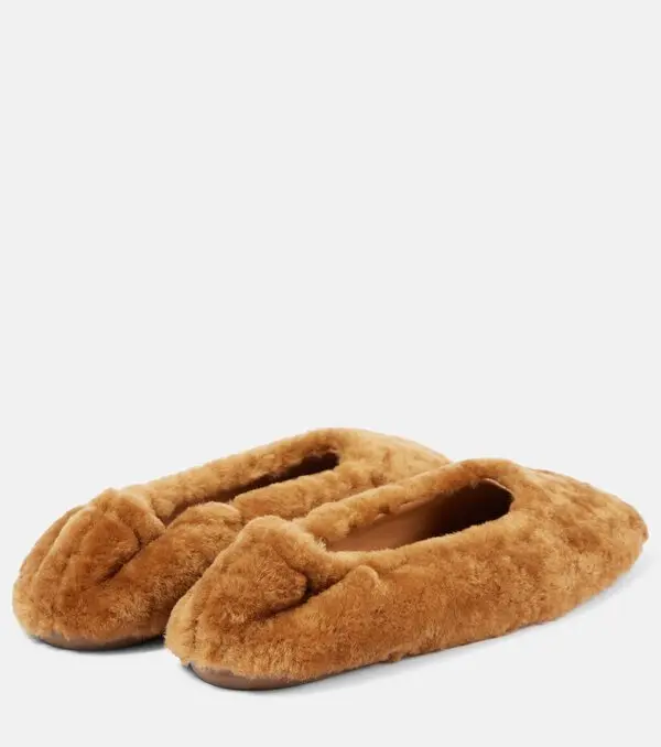 Dries Van Noten Shearling Ballet Flats