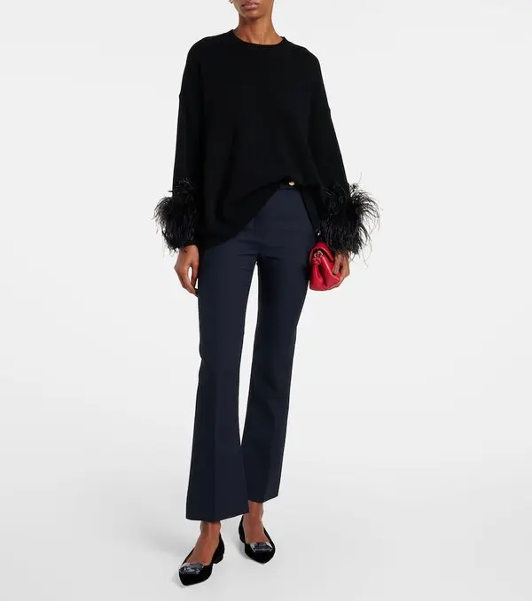 GIANVITO ROSSI Velvet Ballet Flats - Black