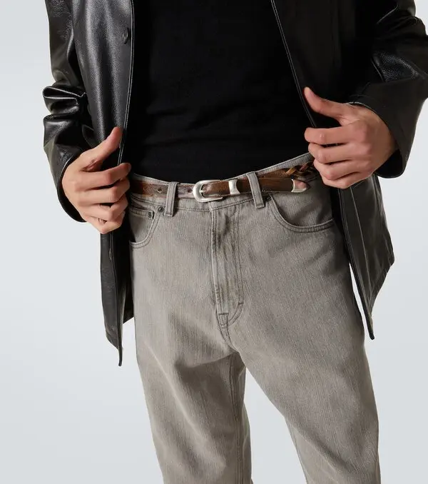 Our Legacy 20mm Braided Leather Belt - Black