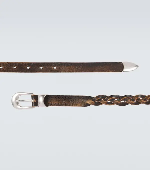 Our Legacy 20mm Braided Leather Belt - Black