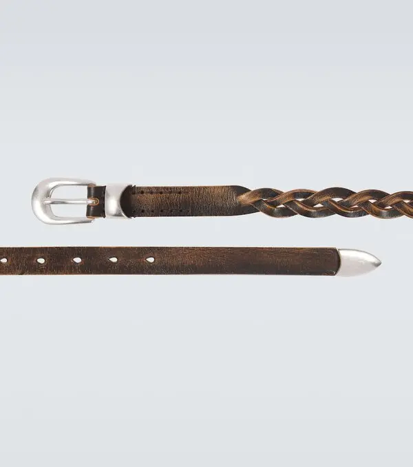 Our Legacy 20mm Braided Leather Belt - Black