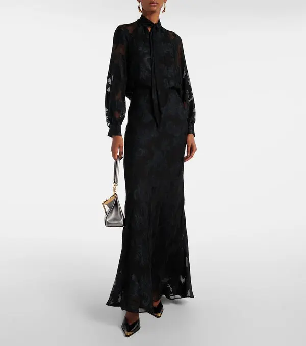Etro Paisley Satin Maxi Skirt