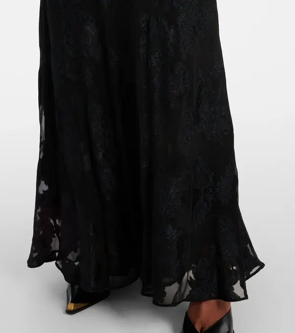 Etro Paisley Satin Maxi Skirt