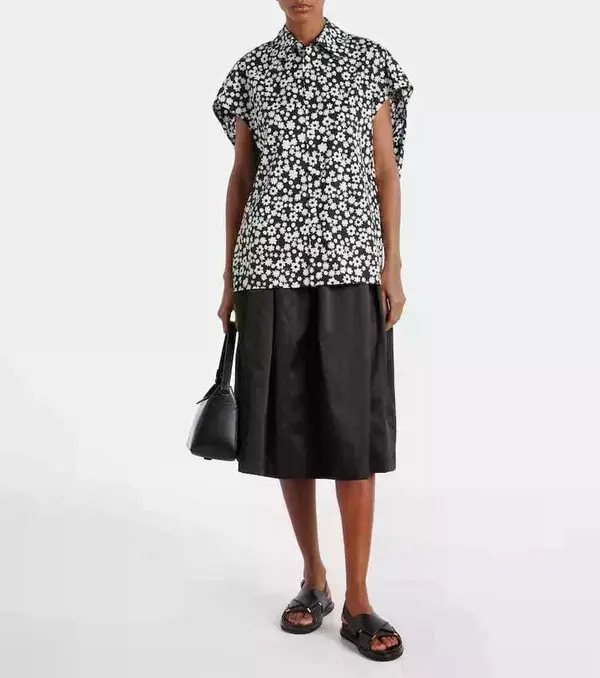 Marni Printed Cotton Poplin Shirt - Black