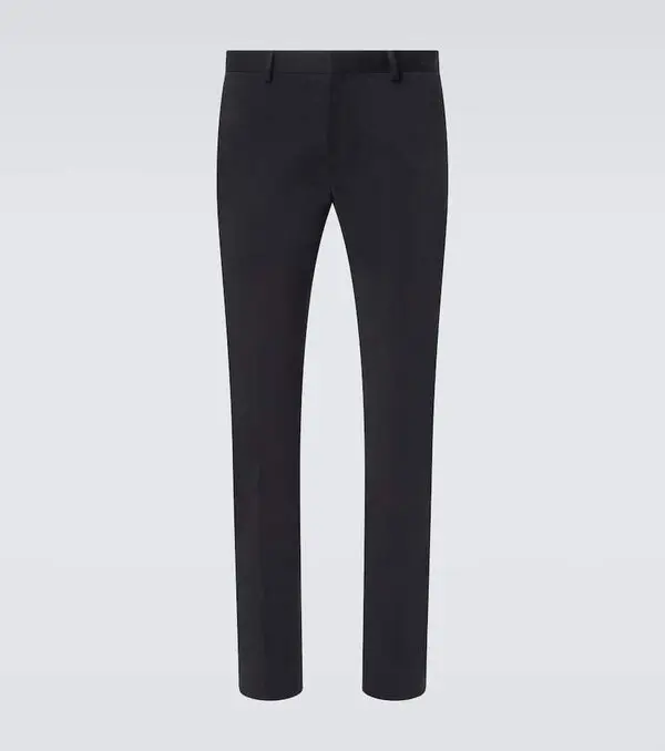 Zegna Winter Mid-rise Cotton Chinos - Black