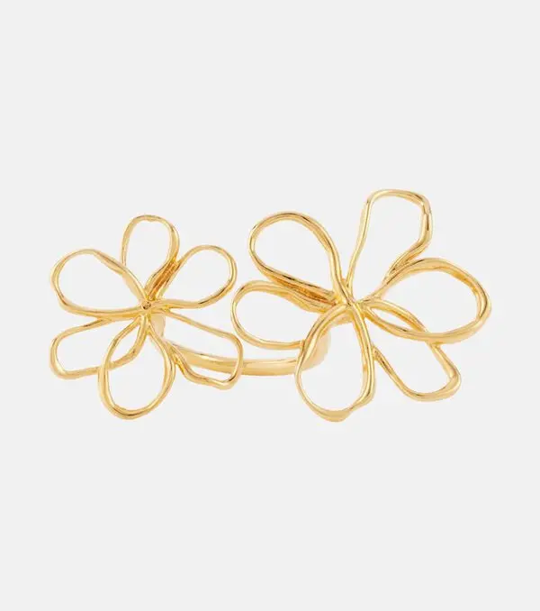 Oscar De La Renta Threaded Flower Ring - Gold
