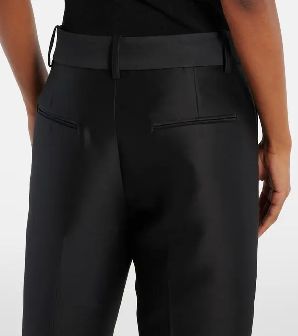 Khaite Cam Wool And Silk Faille Straight Pants
