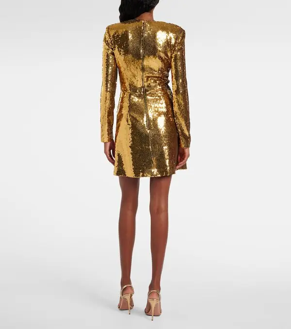 Rebecca Vallance Gloria Floral-appliqué Sequined Minidress