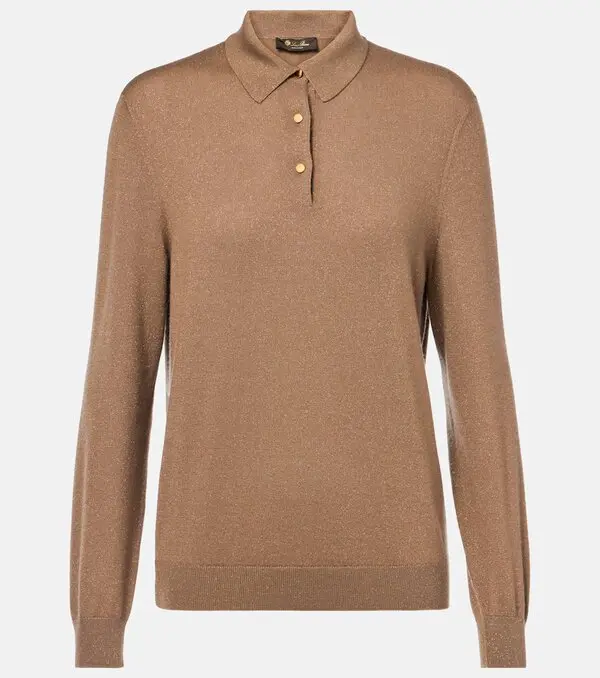Loro Piana Luciole Cashmere-blend Polo Sweater - Brown