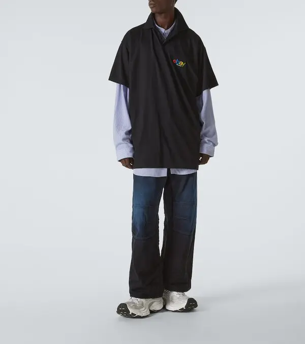 Balenciaga Flowing Pinstripe Oversized Shirt - Blue