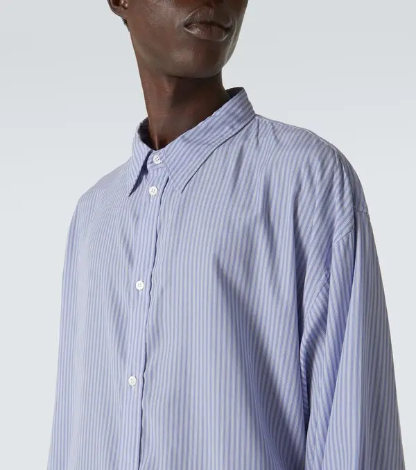 Balenciaga Flowing Pinstripe Oversized Shirt - Blue