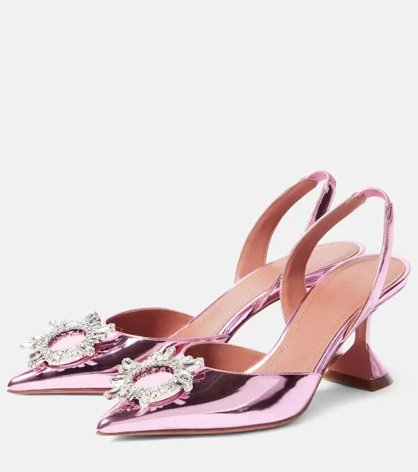 Amina Muaddi Begum Slingback Pumps - Pink