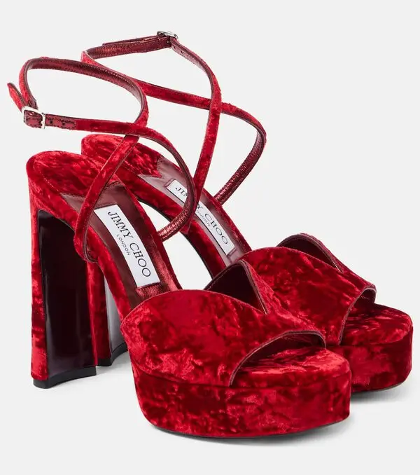 JIMMY CHOO Karli 125 Platform Sandals - Red