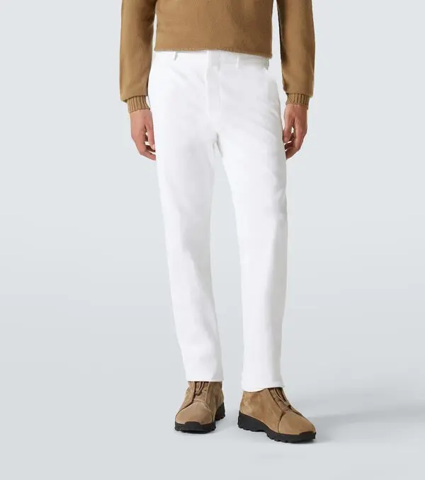 Zegna Comfort Mid-rise Cotton Chinos - White