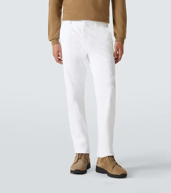 Zegna Comfort Mid-rise Cotton Chinos - White