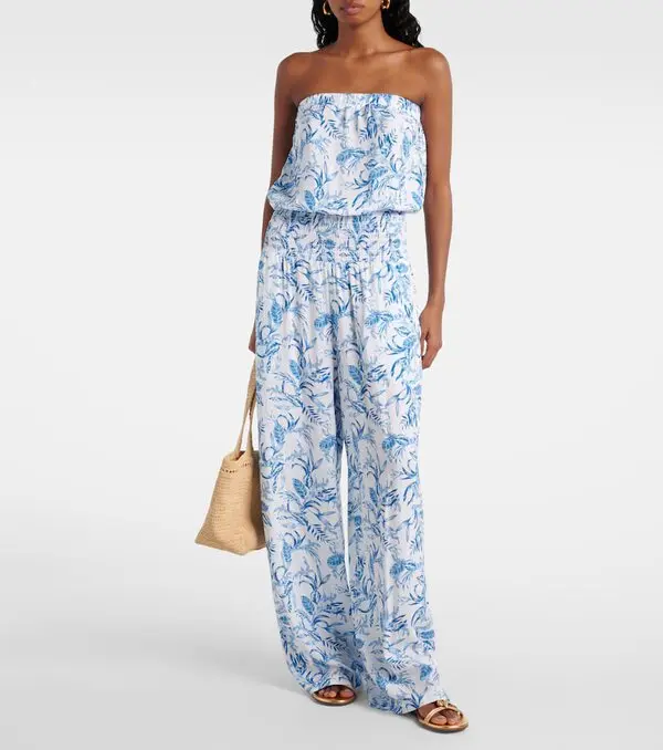 Melissa Odabash Naomi Strapless Jumpsuit - Blue