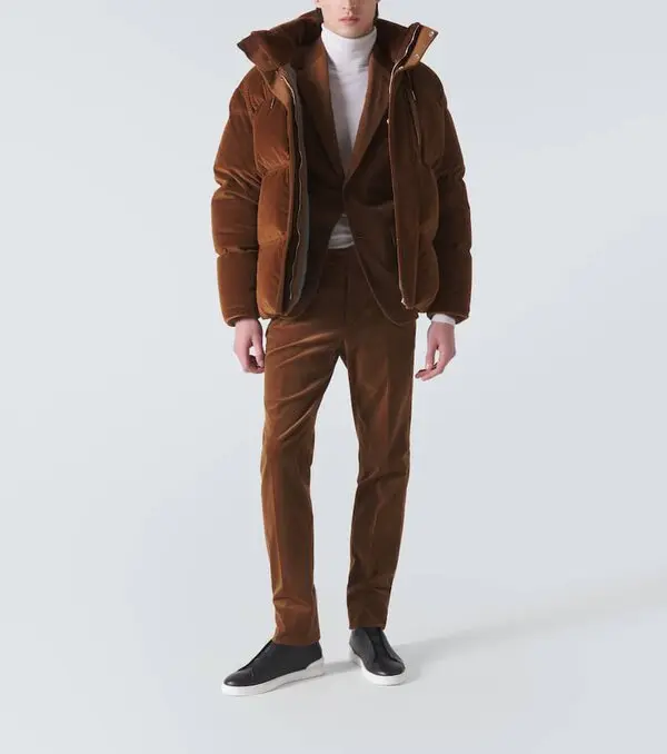 Zegna Cotton And Cashmere Corduroy Down Jacket