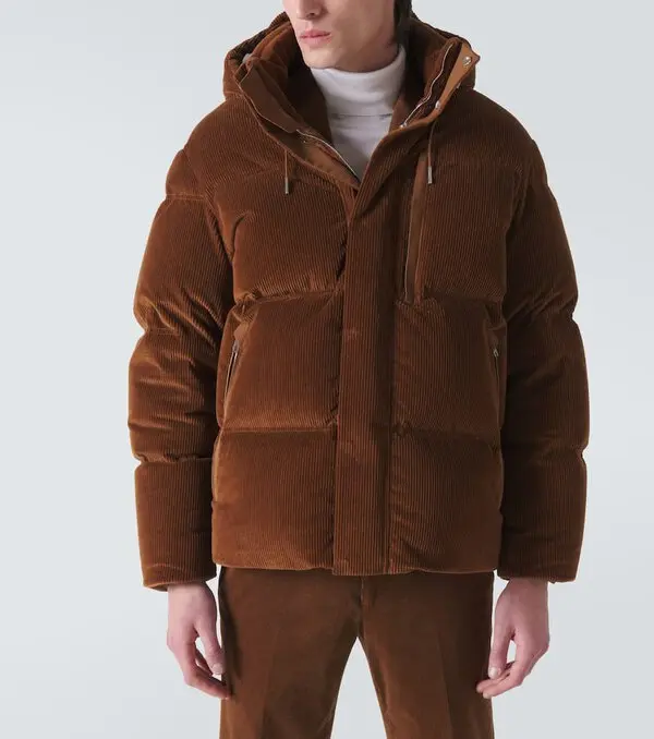 Zegna Cotton And Cashmere Corduroy Down Jacket