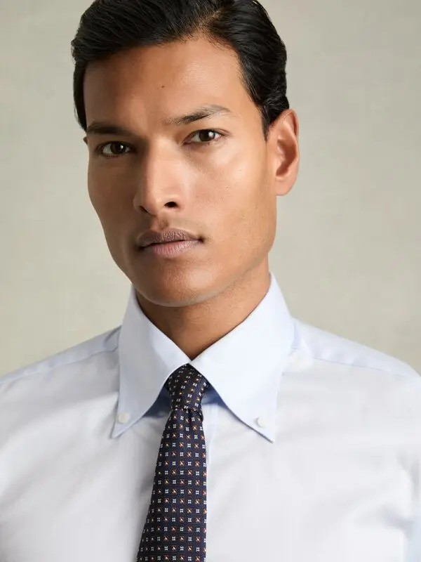 REISS Allora Regular-fit Cotton Button-down Shirt - Soft Blue