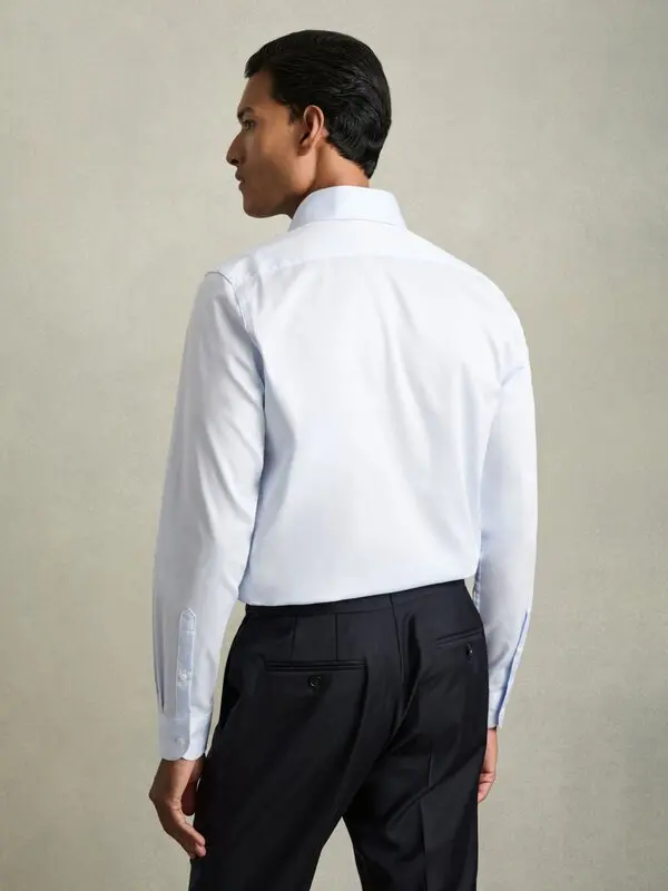 REISS Allora Regular-fit Cotton Button-down Shirt - Soft Blue
