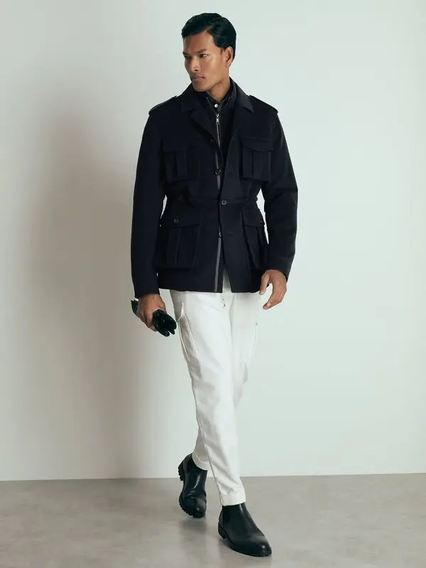 REISS Firenze Atelier Felted Cashmere Field Jacket