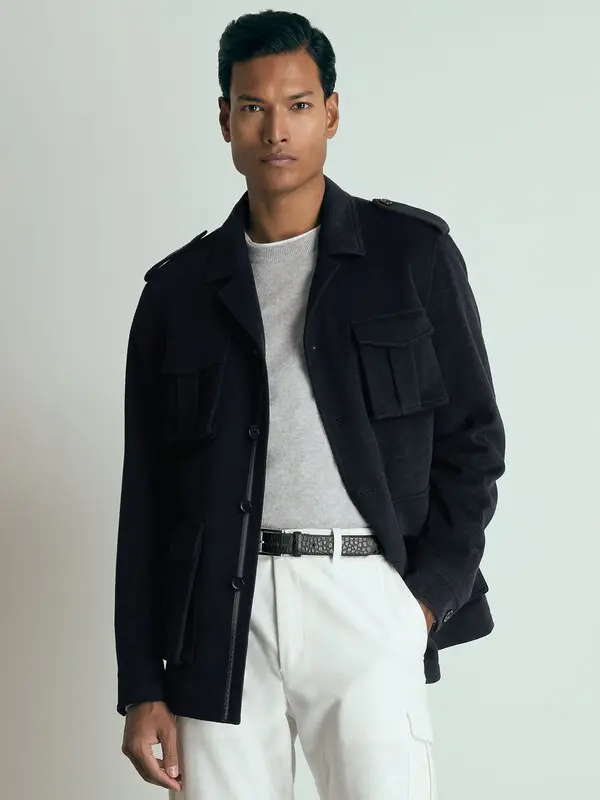 REISS Firenze Atelier Felted Cashmere Field Jacket