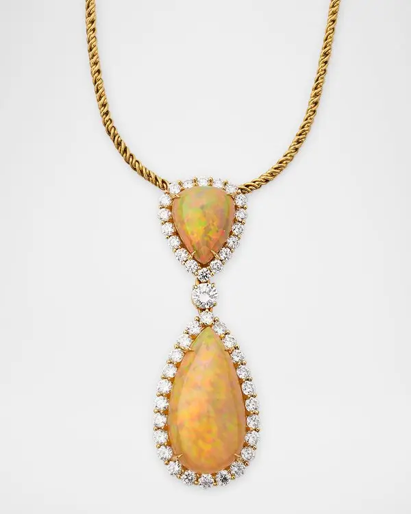 ROBERT ERICH 18k Yellow Gold Diamond And Pendant - Opal