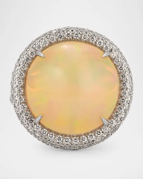 ROBERT ERICH 18k White And Diamond Ring - Gold Opal