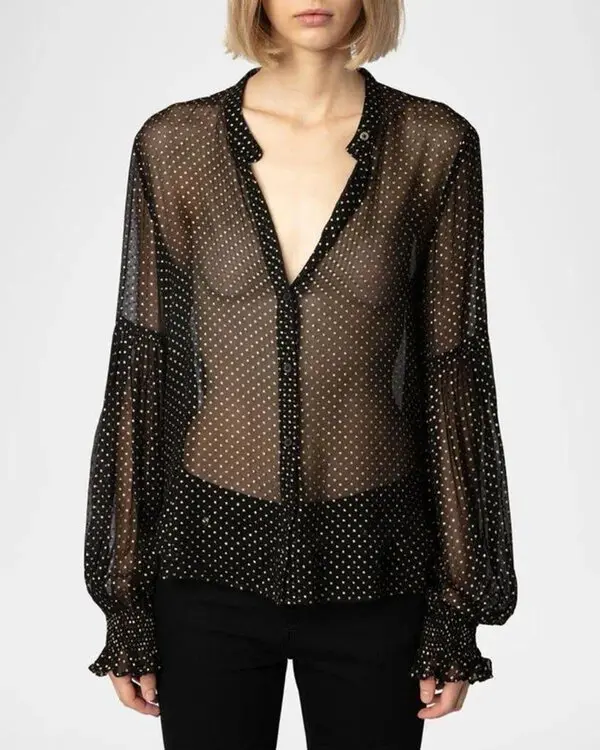 Zadig&Voltaire Tandy Mousseline Sparkle Blouse - Noir