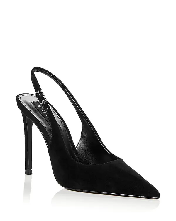 Aqua Taylr Slingback Pumps - Black Suede