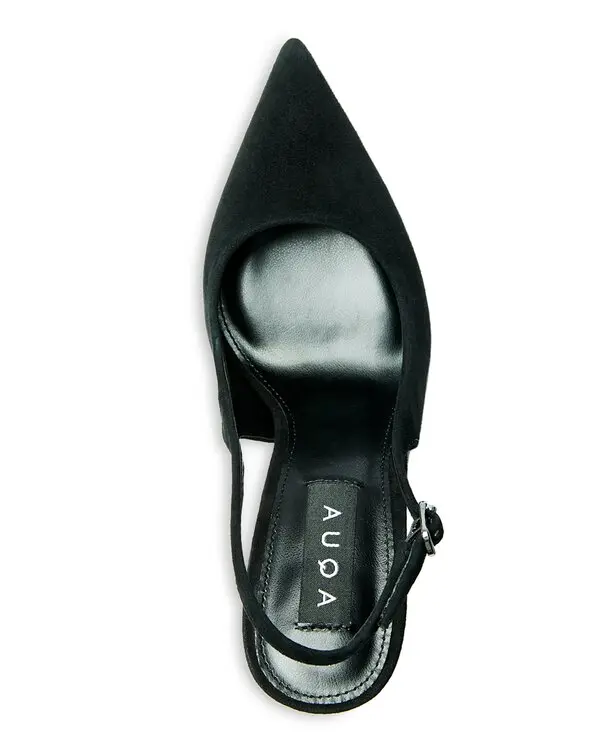 Aqua Taylr Slingback Pumps - Black Suede