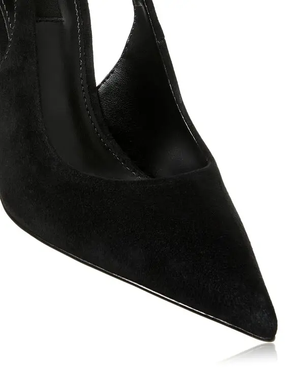 Aqua Taylr Slingback Pumps - Black Suede