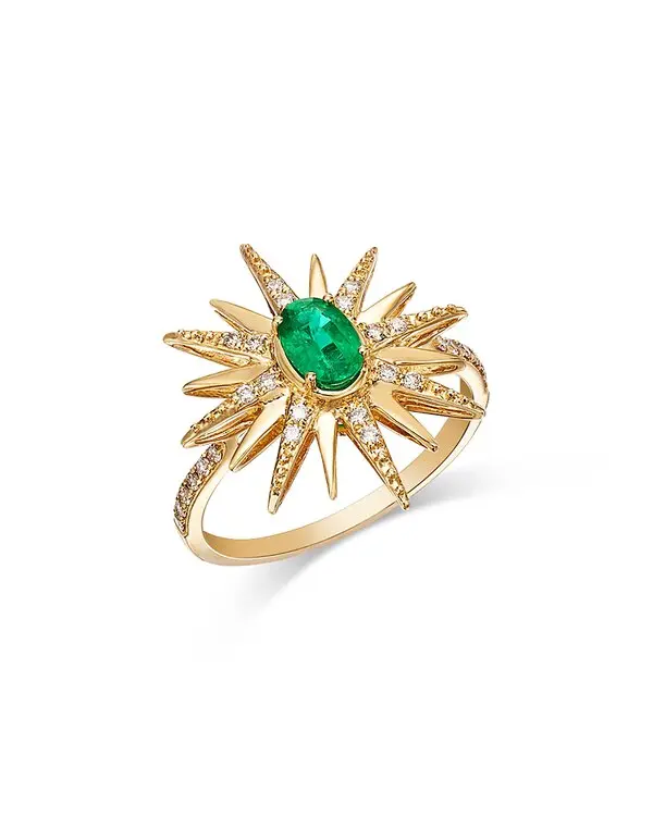Bloomingdale'S Emerald And Diamond Ring - Green/gold