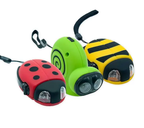 FLIPO Set Of 3 Cranky Critters Hand-powered Mini Led Light - One-color