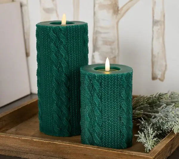 LIGHTSCAPES Set Of 5' & 8' Cable Knit Flameless - One-color