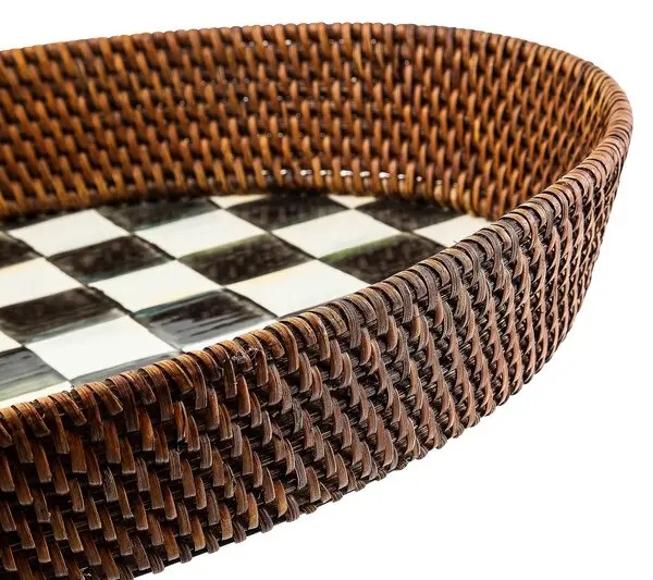 MACKENZIE-CHILDS Rattan & Enamel Large Serving Tray