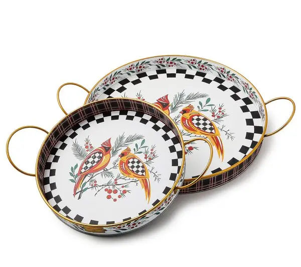 MACKENZIE-CHILDS Set Of 2 Serving Trays - One-color