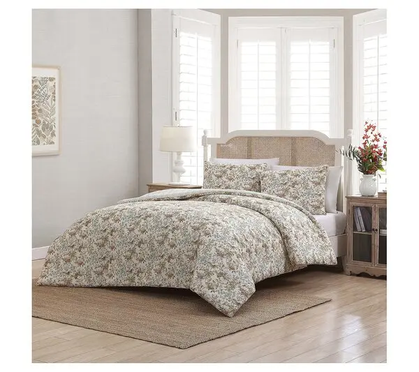 Laura Ashley Bramble Floral King Comforter Sham Set