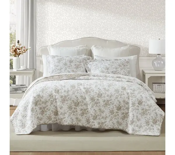 Laura Ashley Walled Garden Twin Quilt Sham Set - One-color